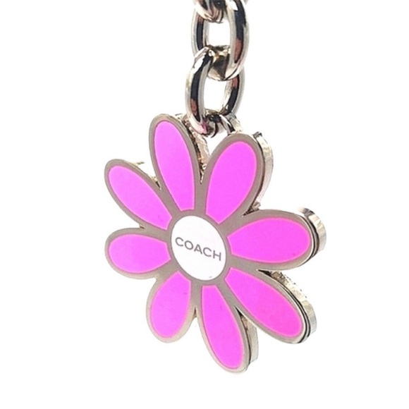 Coach | Accessories | Vintage Coach Pink Enamel Silver Daisy Keychain ...